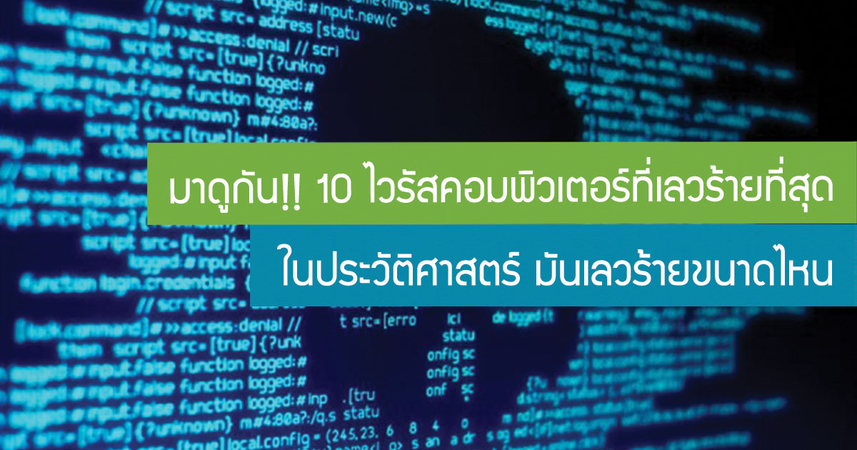 มาดูกัน!! 10 ไวรัสคอมพิวเตอร์ที่เลวร้ายที่สุดในประวัติศาสตร์ มันเลวร้าย ...